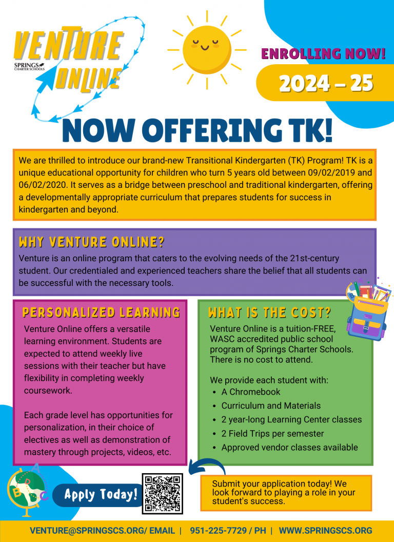 Venture Online (TK-12) - Springs Charter Schools