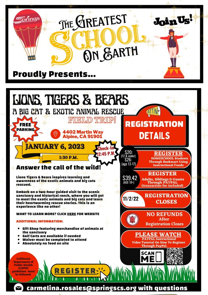 Lions, Tigers & Bears Sanctuary - Springs Charter Schools