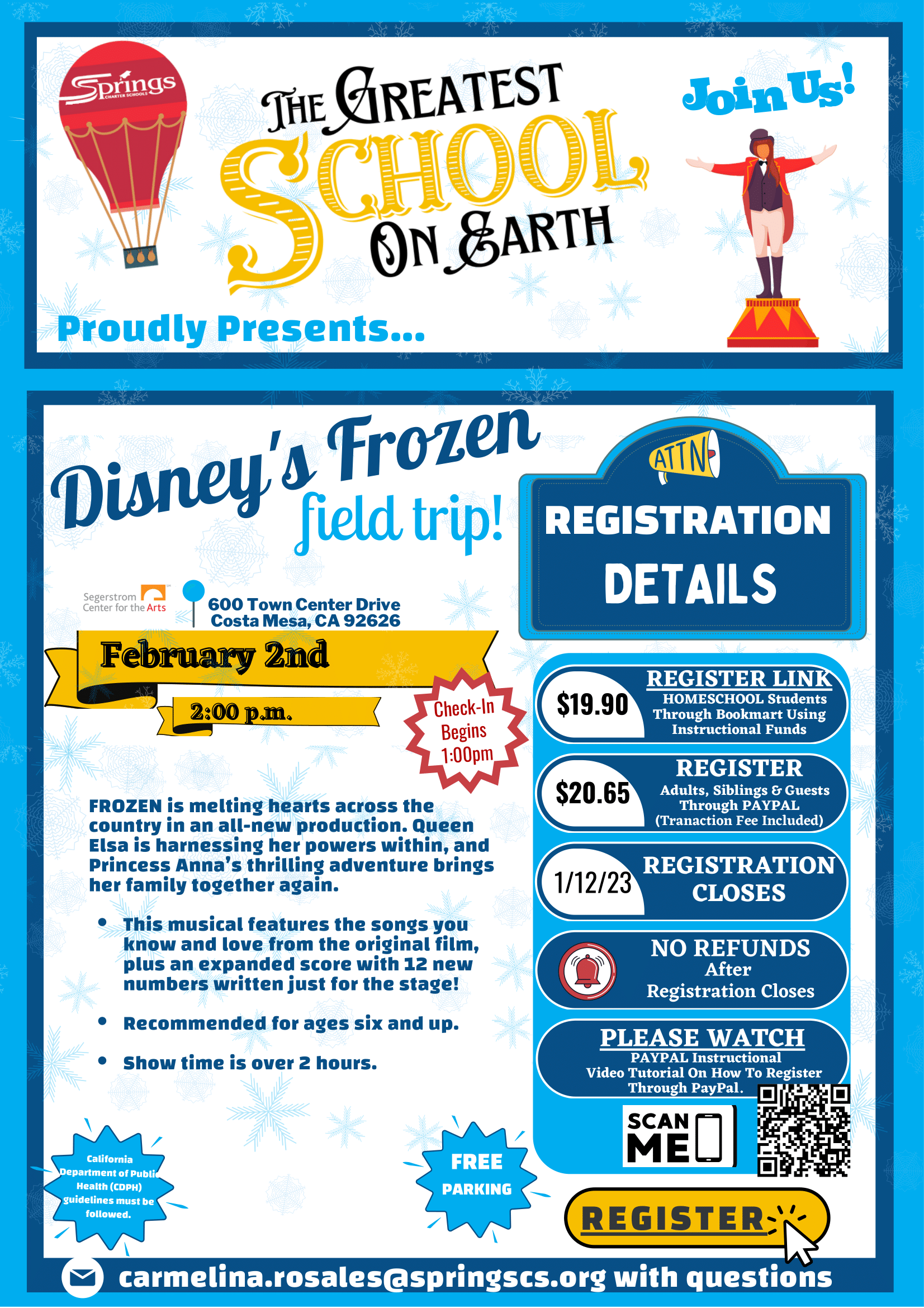 Disney’s Frozen Musical - Springs Charter Schools