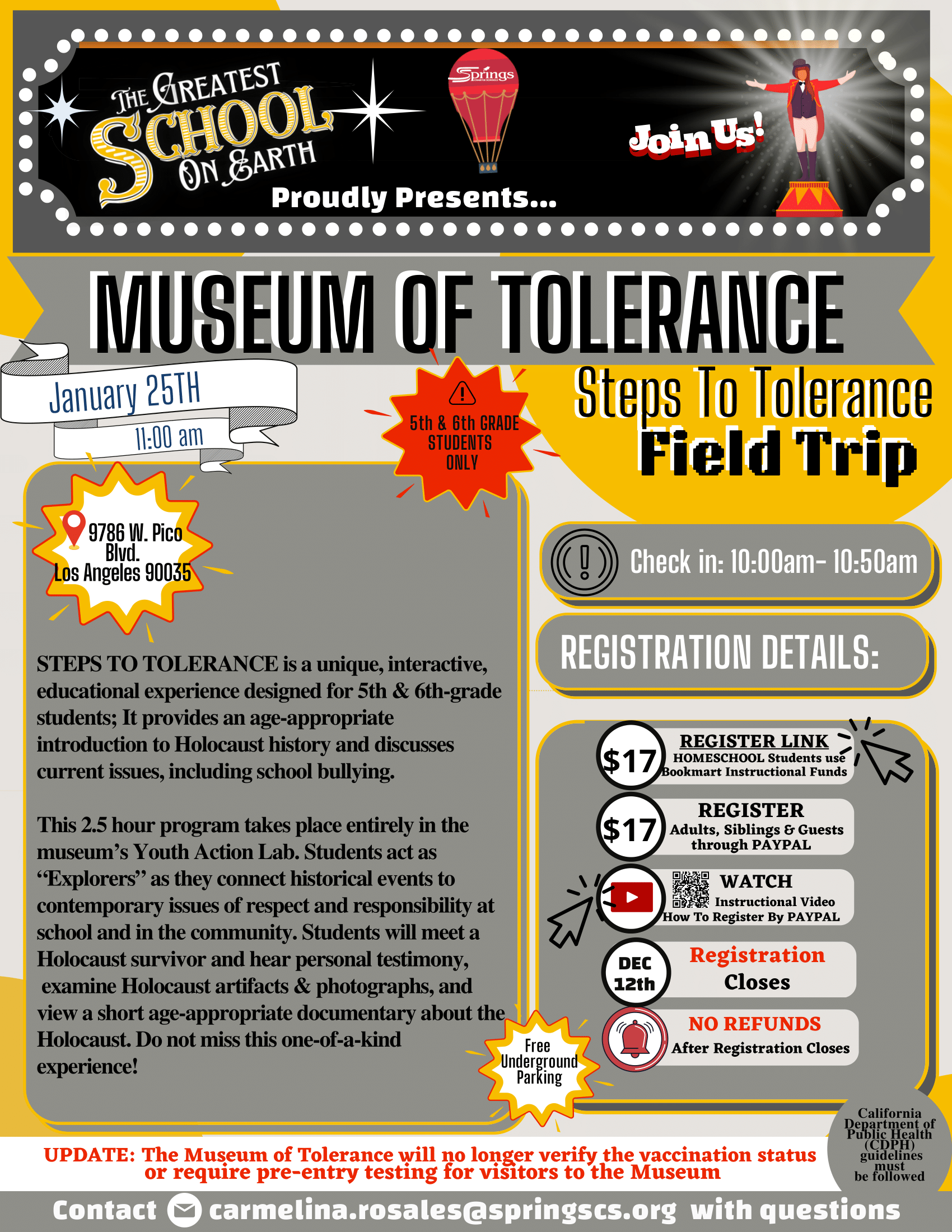 Museum of Tolerance (Steps to tolerance) - Springs Charter Schools